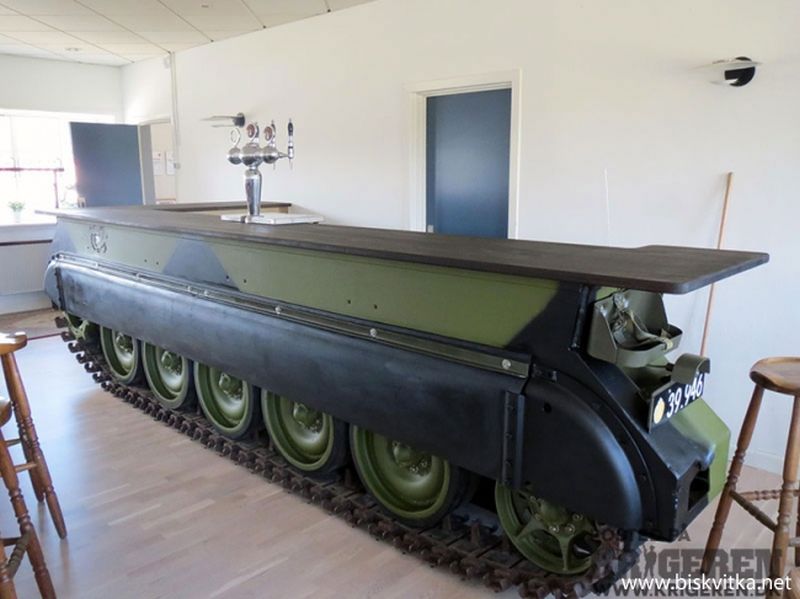 A bar crafted from a salvaged Russian military tank!