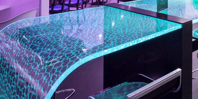 LumiLuxE Table with smartphone-controlled LEDs scatters light through ...
