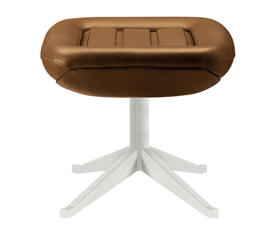 The luxurious Manzu Lounge Chair and Ottoman presented by Alias