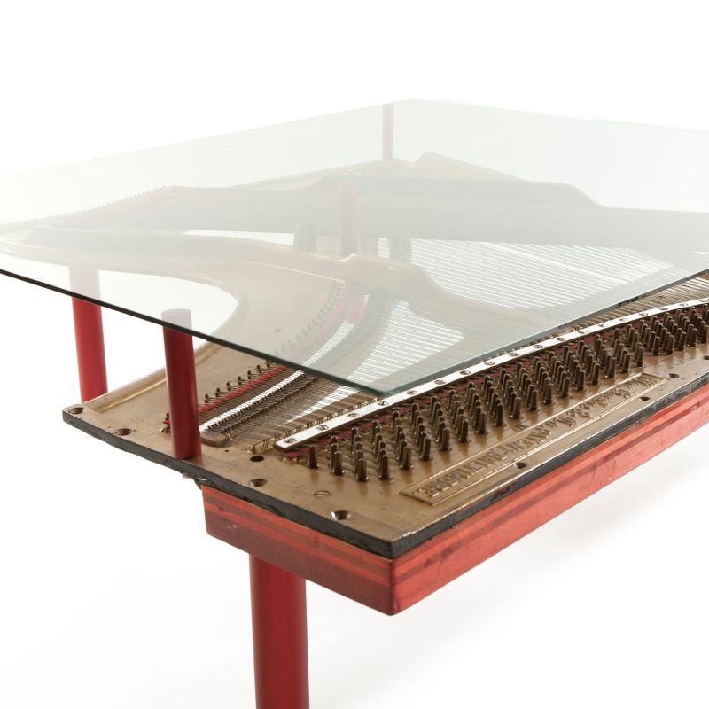 Piano Coffee Table crafted from real Knabe Piano components -Home Crux