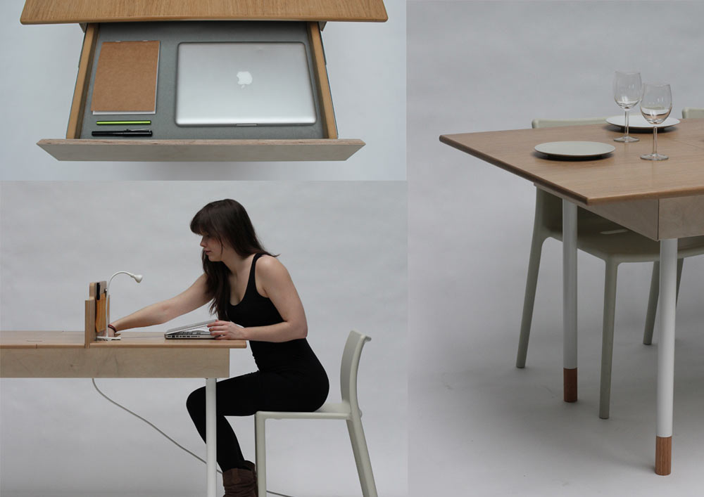 Table for Two doubles as a workstation for two and dining table for six