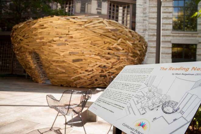 The Reading Nest is a quiet public structure for peaceful reading