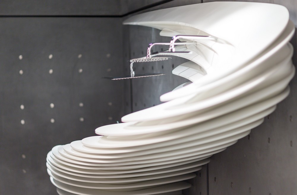 Roca London Gallery featuring Zaha Hadid’s organically-shaped ...