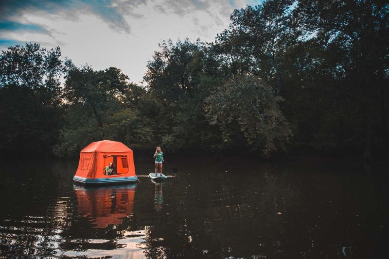 Now you can set up a floating camp on water with SmithFly’s Shoal tent